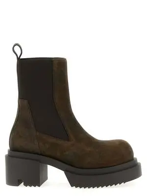 Rick Owens Beatle Bogun Suede Chelsea Boots - Brown