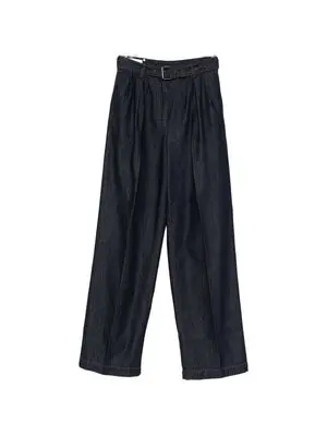 Dries Van Noten Pleated High-waist Cotton Trousers - Multicolor