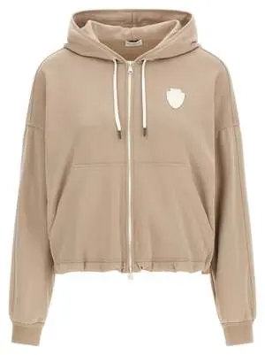 Brunello Cucinelli Zip-up Hoodie With Heraldic Patch