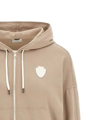 Brunello Cucinelli Zip-up Hoodie With Heraldic Patch