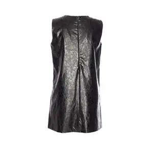 DIESEL® Leather Effect Sleeveless Crew Neck Dress - Black