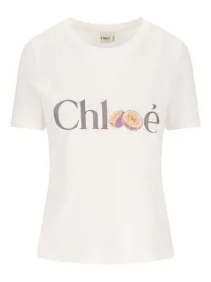 Chloé Logo Cotton T-shirt - Multicolor