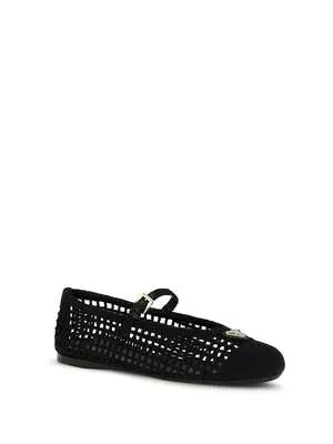 Prada Crochet Ballerinas With Buckle Detail