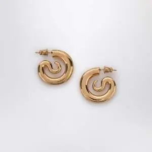 PANCONESI Serpent Hoops Extra Small Earrings In Gold Tone - Silver