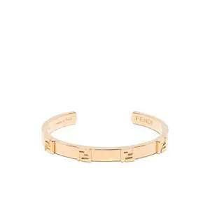 Fendi Tone Logo Detail Open Cuff Bracelet