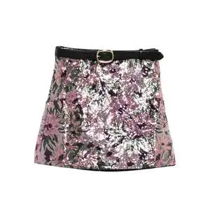 SELF-PORTRAIT A-line Skirt With Floral Pattern And Sequin Embellishment