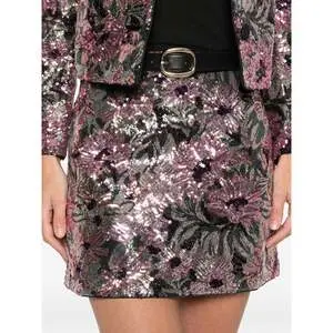 SELF-PORTRAIT A-line Skirt With Floral Pattern And Sequin Embellishment
