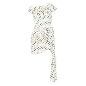 SELF-PORTRAIT Polka Dot One-shoulder Asymmetric Dress