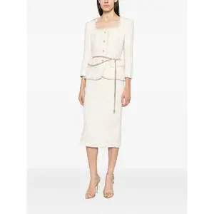 SELF-PORTRAIT Polka Dot One-shoulder Asymmetric Dress - Cream