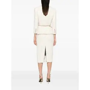 SELF-PORTRAIT Polka Dot One-shoulder Asymmetric Dress - Cream