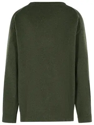 GANNI Wool Blend Sweater With Cherry Pattern - Green