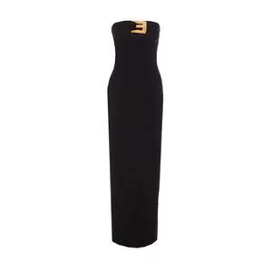 Balmain Belted Bustier Long Dress - Black