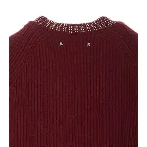 GOLDEN GOOSE Embroidered Rhinestone Crew Neck Sweater