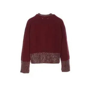 GOLDEN GOOSE Embroidered Rhinestone Crew Neck Sweater