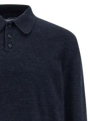 MAISON MARGIELA Suede Patch Polo Shirt - Blue