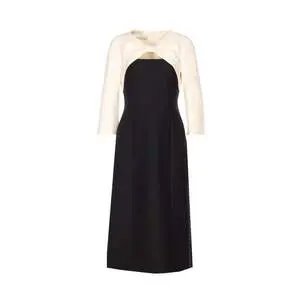 Valentino Garavani Midi Crepe Couture Dress With Bow Detail And Cut-out