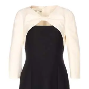 Valentino Garavani Midi Crepe Couture Dress With Bow Detail And Cut-out