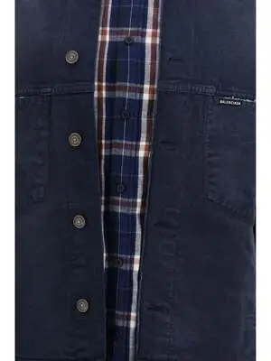 Balenciaga Patched Shirt Jacket - Blue