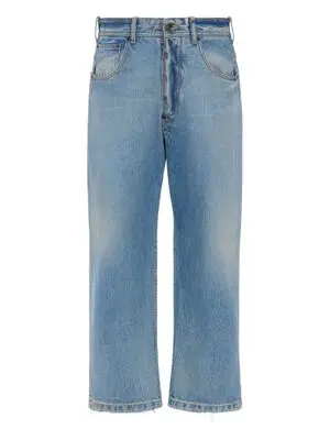 MAISON MARGIELA Washed Denim Cropped Jeans - Blue