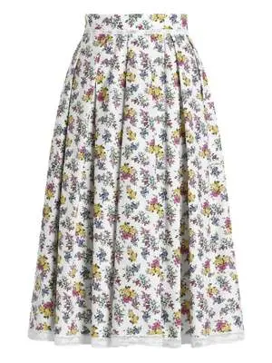 Dolce & Gabbana Floral Print Pleated Midi Skirt - Multicolor