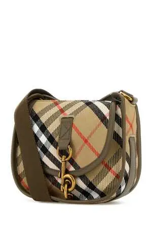 Burberry Embroidered Canvas Mini Messenger B-clip Crossbody Bag - Multicolor
