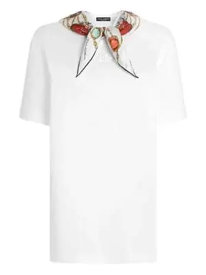 Dolce & Gabbana Short Sleeve T-shirt With Scarf Detail - Multicolor