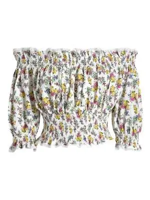 Dolce & Gabbana Off-the-shoulder Printed Cotton Top