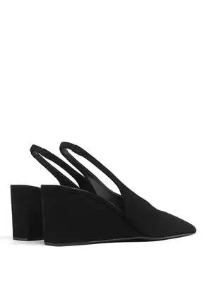 Alaïa Suede Slingback Wedge - Black