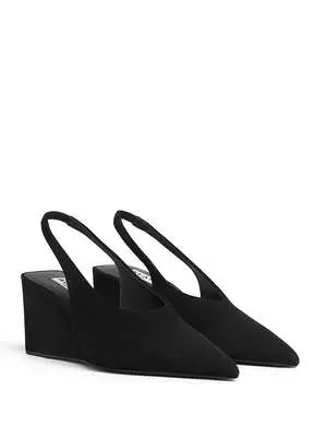 Alaïa Suede Slingback Wedge - Black