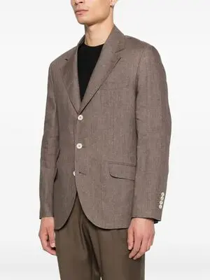 Brunello Cucinelli Linen Single-breasted Jacket - Multicolor