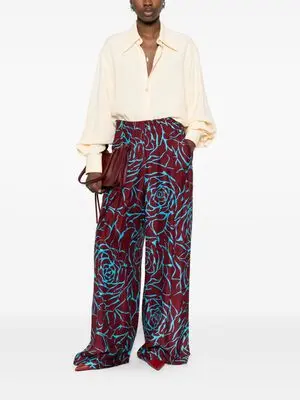 Dries Van Noten Pila Wide-leg Floral Print Trousers - Multicolor