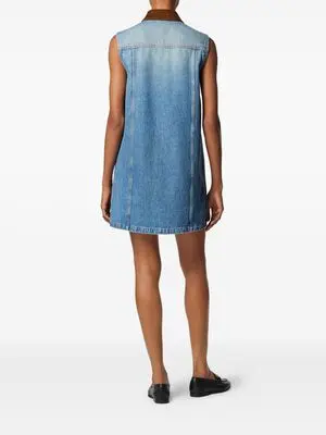 Versace Denim Collared Sleeveless Dress
