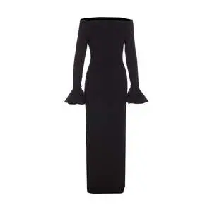 Solace London Anica Maxi Dress With Flared Sleeves - Black