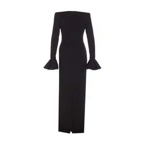 Solace London Anica Maxi Dress With Flared Sleeves - Black