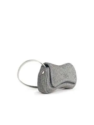 DIESEL® Play Clutch In Silver Glitter Fabric - Gray