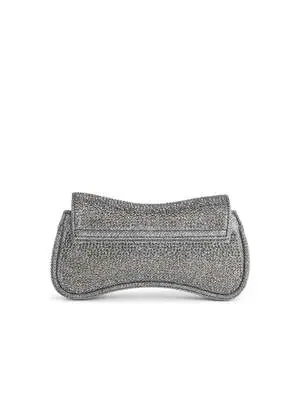 DIESEL® Play Clutch In Silver Glitter Fabric - Gray