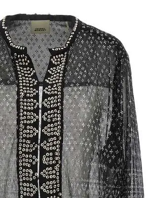 Isabel Marant Étoile Nickie Blouse With Lurex Embroidery And Stud Appliqués