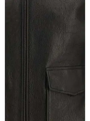 Saint Laurent Short Lamb Leather Jacket With Pointed Collar