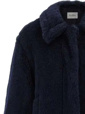 Max Mara Teddy Fabric Short Coat - Blue