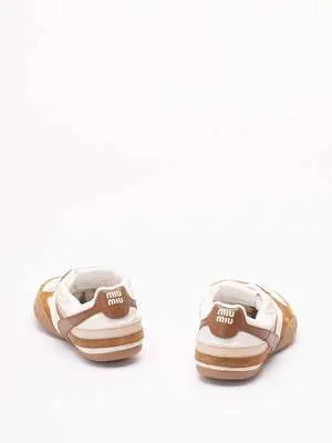 Miu Miu Suede And Canvas Lace-up Sneakers - Multicolor