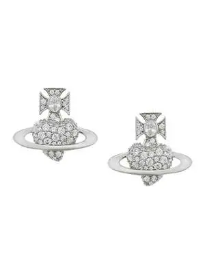 VIVIENNE WESTWOOD Crystal Embellished Orb Earrings - Silver