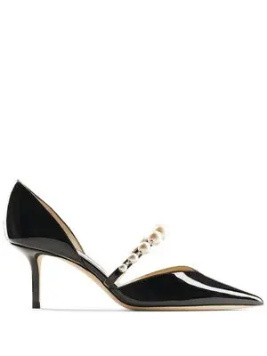 JIMMY CHOO Aurelie Leather Pumps With Faux-pearl Embellishment - Multicolor