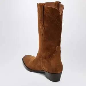 Paris Texas Suede Western Boots - Brown