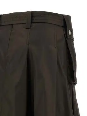 GANNI Duchesse Nylon Pleated Midi Skirt