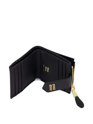 Miu Miu Small Leather Wallet With Coin Case - Black