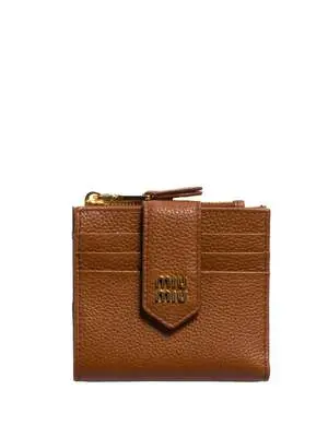 Miu Miu Miu Miu Women Small Leather Wallet With Coin Case Brown