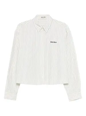 Miu Miu Cropped Striped Shirt - Multicolor