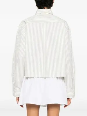 Miu Miu Cropped Striped Shirt - Multicolor