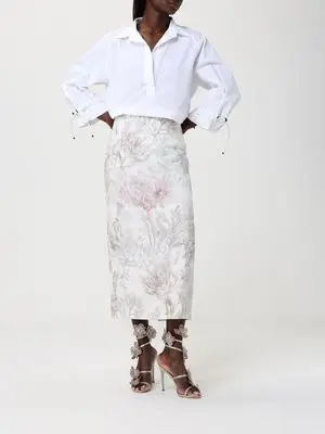 Max Mara Floral Print Midi Skirt