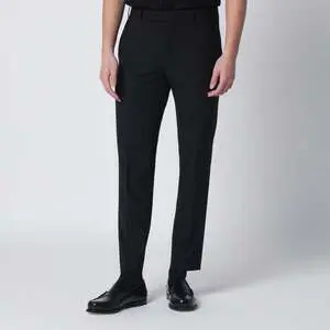 PT TORINO Tailored Virgin Wool Blend Trousers - Black